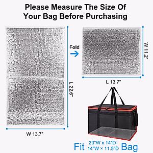 Bodaon 1PK Removable Hard Bottom for 23"W x 14"D Bag, XXX-Large Foldable Insulated Plate for Reusable Grocery Shopping Bags, Sturdy Supporter for Food Delivery Cooler Bag, Board for Catering Doordash