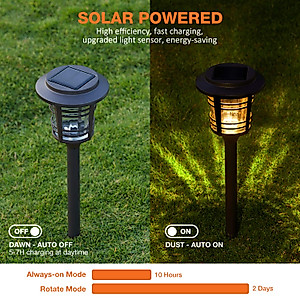 Solar Pathway Lights, Solar Path Lights Outdoor 4Pack w/Rotate Mode, 15-30Lumen Bright LED Pathway Light Solar Powered, IP65 Waterproof, Auto On/Off, Long Last, for Landscape Garden Lawn(Warm White)