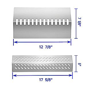 Folocy 17 5/8" Grill Heat Plates Flame Tamer BBQ Gas Grill Replacement Parts for Bull 16520, 16521 16631, 16670, Cal Flame G Series 5 Burner Grill G5 BBQ18G05 BBQ19P05 P5, Brahma 57568, 18 GA