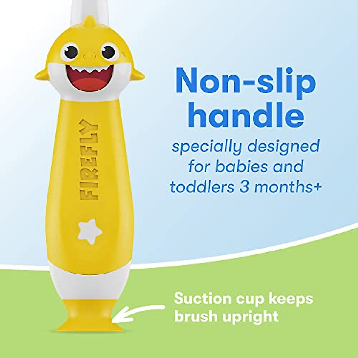 FIREFLY First Firefly Training Light Up Toothbrush, Baby Shark, Yellow