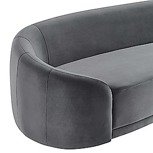 Modway Contessa Performance Velvet Sofa, Grey
