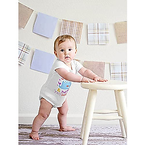 HESTYA 4 Pieces Baby Bodysuit Sublimation White Short Sleeve Shirt for Unisex Preemie Month Baby Boys Girls(White,0-3 Months)