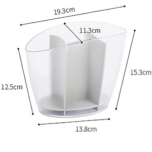 ceramic Utensil Caddy Creative Home Kitchen, Removable and Washable Chopstick Drain TubeSimple and Multi-Purpose Plastic Tableware Storage Tube Pen Holder chopstick holder (Color : Green)