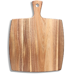 Acacia Wood Cutting Board with Handle Wooden Chopping Boards Charcuterie Board Kitchen Butcher Chopping Block Best Cutting Board for Meat Carving Cheese Serving Board Cutting Boards