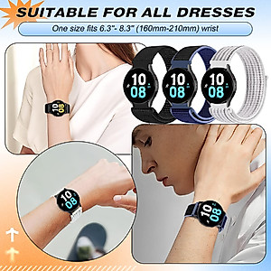 XFYELE Nylon Watch Band Compatible with Samsung Galaxy Watch 7/6/5/4/FE 40mm 44mm/Watch 6 Classic 43mm 47mm/Watch 5 Pro 45mm/Watch 4 Classic 42mm 46mm, 20mm Quick Release Replacement Sport Strap