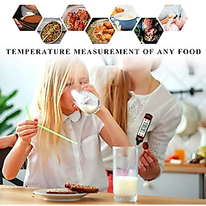 Elly Digital Kitchen Thermometer, Digital Meat Thermometer with LCD Display, Stainless Steel Skewer for Food, Long for Milk, Roast Meat, BBQ