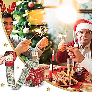 Christmas Party Gifts, Christmas Money Box for Cash Pull, Christmas Money Pull Box with Snowman Card and Transparent Bags, Christmas Money Pull Box, Christmas Money Pull Box for Kids Adults