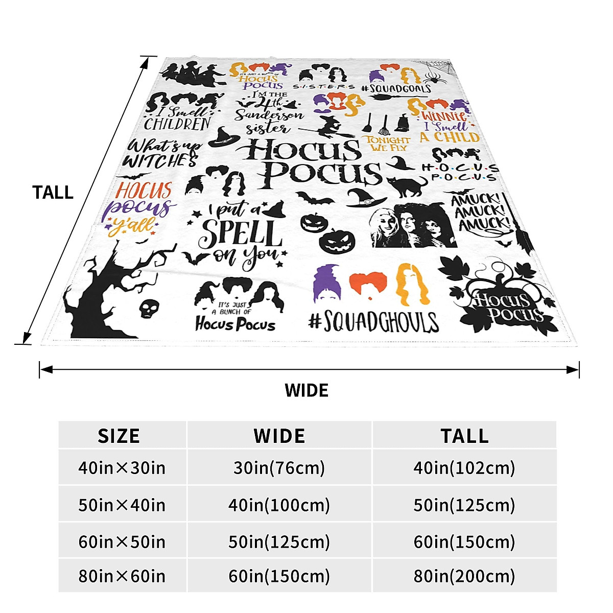 podi Halloween Throw Flannel Fleece Blankets Sofa Comfort Warm Flannel Throw Blankets for Bed Living Room 50"x40"