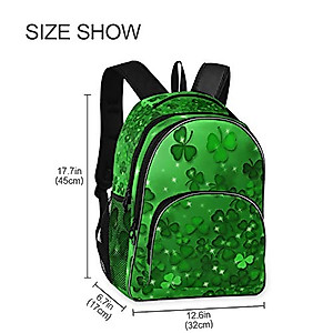 OREZI Waterproof Schoolbag for Girls Boys,Saint Patrick Day Laptop Backpack with USB Charging Port,College Bookbag for Women Men
