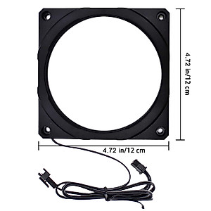 Addressable RGB Fan Halo, Airgoo 3 Packs Rainbow Fan Frame for 120mm Noctua PWM Fans, Compatible with 5V 3-pin ARGB Aura SYNC, Gigabyte RGB Fusion, MSI Mystic Light Sync M/B, Add Lighting to PC Fans