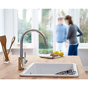 Grohe 32665001 Concetto Single-Handle Pull-Down High Arc Kitchen Faucet, 1.75 GPM, Starlight Chrome