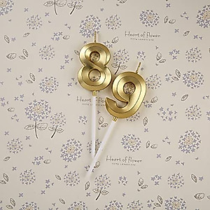 Gold 89th & 98th Birthday Candles,Gold Number 89 98 Cake Topper for Birthday Decorations Party Decoration