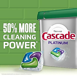 Cascade Platinum Dishwasher Pods, Dishwasher Detergent, Dish Detergent Soap, Fresh, 59 Count