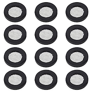 50PCS Stainless Steel Filter Garden Hose Washer Seal O Ring Gasket Water Faucet Rubber Washer with 40 Mesh for 1/2 Inch Garden Hose Water Faucet Shower Head