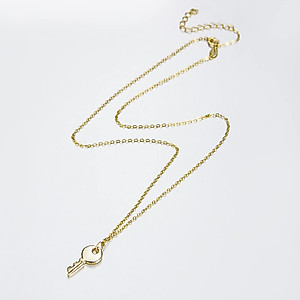 BriLove Gifts for Mom 925 Sterling Silver Unique Personalized Key Pendant Valentines Day Necklace for Women Mothers Day/Valentines Day/Birthday/Christmas/Anniversary Gold-Tone