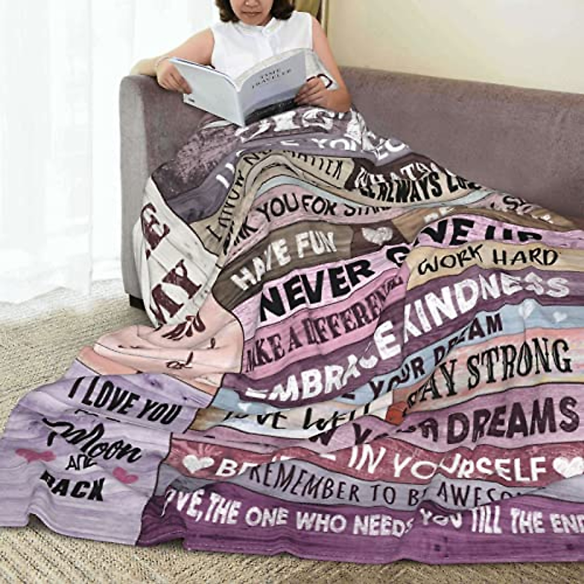 to My Sister Gift from Sister Ultra-Soft Micro Fleece Blanket Flannel Throws Blankets Sister in Law Sisters Warm Quilts for Bed Couch Travel Beach Throw Banket(60"x50", Gift for Sister Blanket)