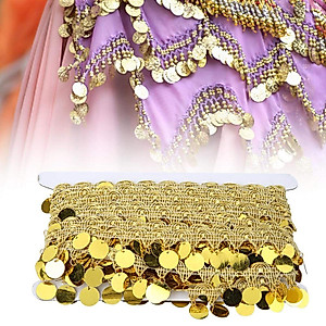 Belly Dance Hip Scarf, 10 Yards Belly Dance Tassel with Bling Sequins, Belly Dance Costume Accessory for Women