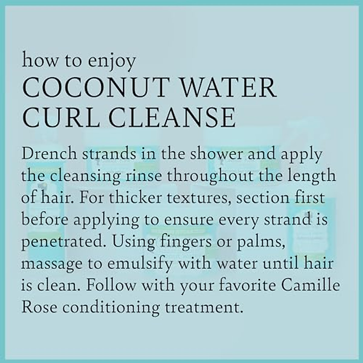 Camille Rose Coconut Water Curl Cleanse, Sulfate Free Hydrating Shampoo, with Coconut, Castor, and Rosemary Oils, for Soft Bouncy Curls, 12 oz