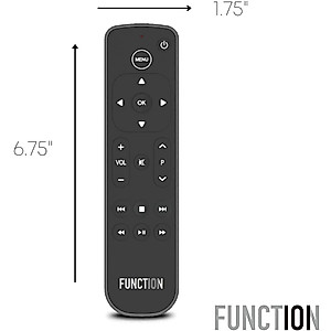Function101 F101-ATVRM 2-Pack | Replacement Button Remote for Apple TV | Infrared Connectivity | 2 AAA Batteries Included