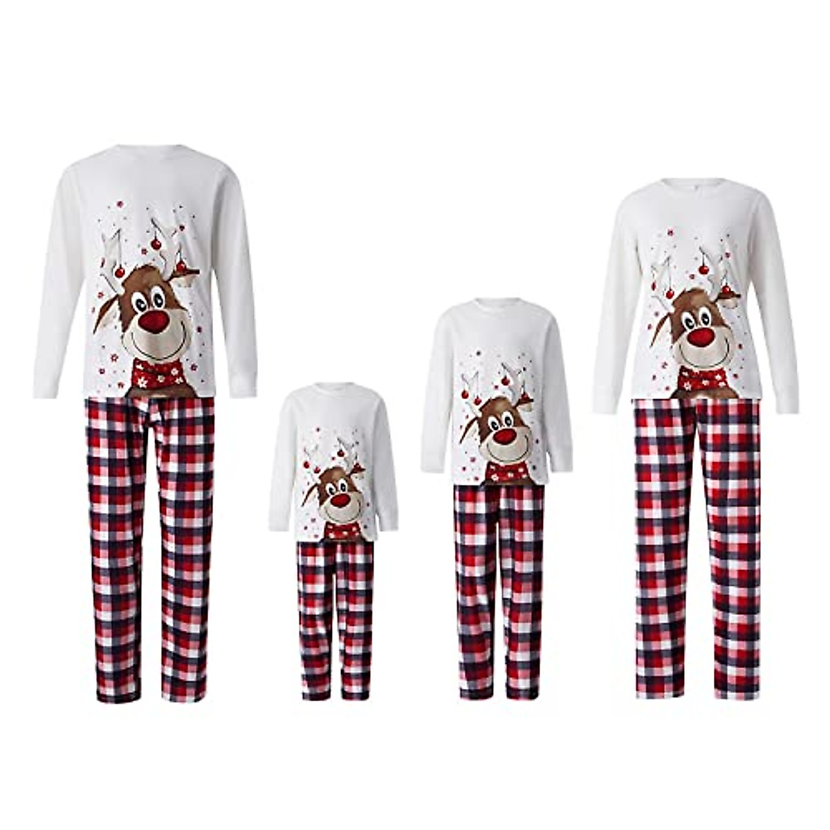 LWXQWDS Family Christmas Pajamas Matching Sets Xmas Matching Pjs for Adults Kids Holiday Home Xmas Family Sleepwear Set (A 01， Men， X-Large)