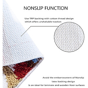 Estmy Cute Gingerbread House Christmas Rug for Bathroom Kitchen Decorations Festive Seasonal Holiday Sweet Candyland Bedroom Accent Rugs, Non-Slip Plush 24''W x 31''L Indoor Rugs