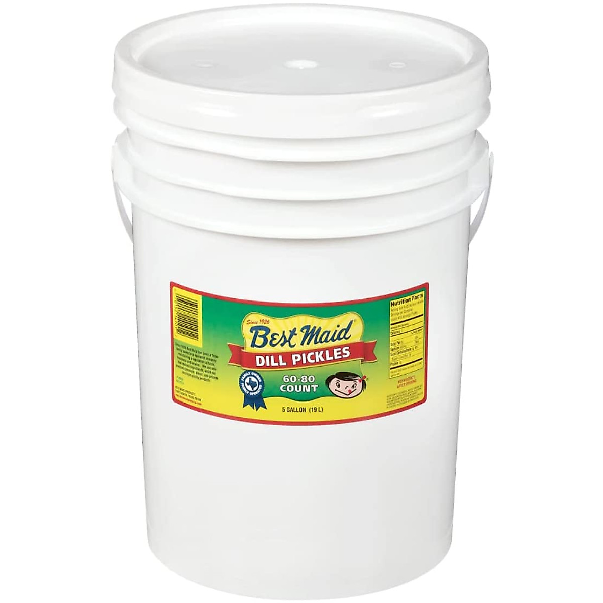 Best Maid Dill Pickle 60-80 Count 5 Gallons | Foodservice Bulk | Concession Stand Items | Gourmet | American Grown & Made | Take Home a Taste of Texas