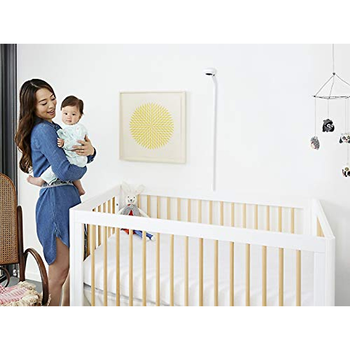 Nanit Plus - Smart Baby Monitor and Wall Mount: Camera with HD Video & Audio - Sleep Tracking - Night Vision - Temperature & Humidity Sensors and Two-Way Audio