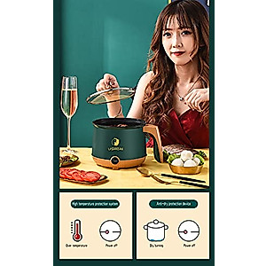 Wilzoe Electric Hot Pot,Mini Hot Pot,Electric Noodle Pot,Electric Pot,Ramen Cooker,Electric Noodle Cooker,Multi-Functional Small Non-Stick Pot for Noodles,Pasta,Dumplings,Soup,Porridge,1.8L(White)