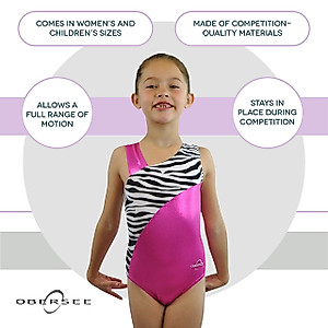 Obersee - O3GL033CM - Girl's Girls Gymnastics Leotard - Pink Zebra | Child (6-8 Years)