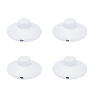 Coshar Pack of 4 Floor Foot Switch, Foot Pedal Lamp Switch Inline, Step-on-Button Control Switch for Light Lamp On-Off Control - White
