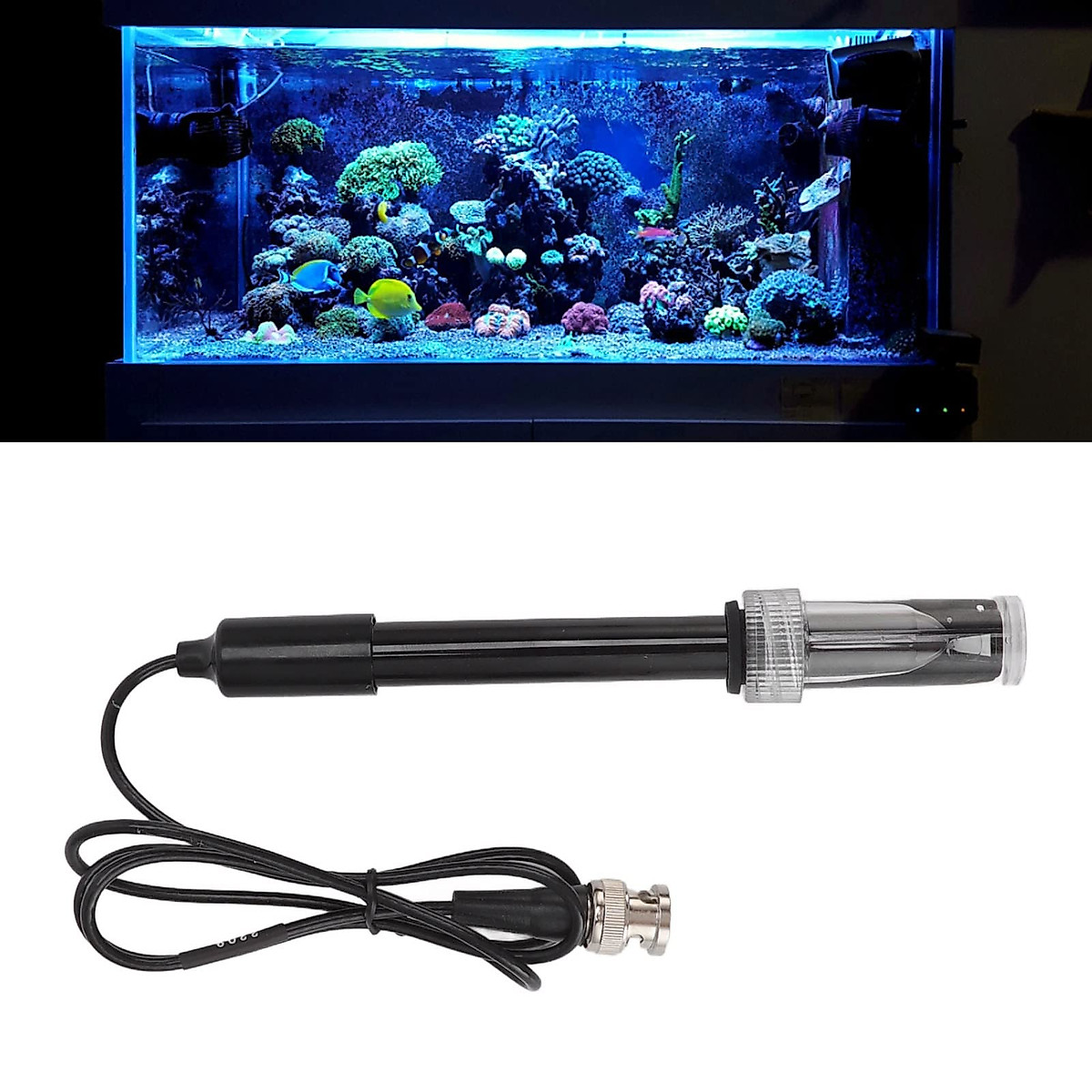 PH Electrode Probe Connector, Easy to Use Accurate Stable Measurement Small Portable Cable Length 70cm BNC Electrode Probe Connector for Hydroponics