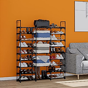 UMBFUN Shoe Rack, 9 Tiers Shoes Rack Organizer for Entryway Hold 50-55 Pairs Shoes and Boots Metal Shoes Storage Tall Stackable Free Standing Big Shoe Rack for Closet(3x9)