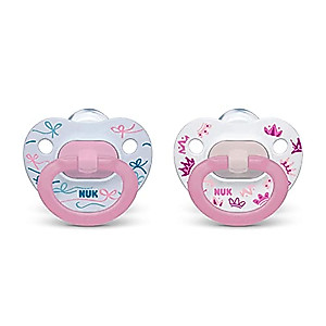 NUK Orthodontic Pacifiers, Girl, Multi, 18-36 Month (Pack of 2)