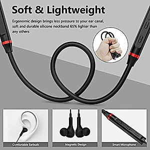 Bluetooth Neckband Headphones for Samsung S22 Ultra S23 in-Ear Magnetic Earbuds Noise Canceling Bass Stereo Sound Mic Wireless Earbuds for iPhone 14 13 Galaxy Fold4 Flip3 S21 A53 A54 A14 Pixel 7 Pro 6