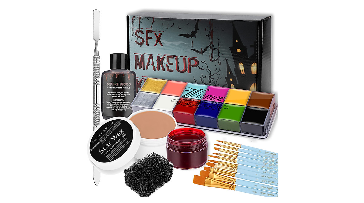Wismee SFX Makeup Kit - Professional Face & Body Paint for Halloween