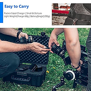 Neewer Fast Charger Dual USB with 2-Pack 6600mAh Replacement NP-F970 Batteries, Compatible with Sony NP-F970 F960 F950 F770 F750 F570 F550 ,Handycam and Neewer Led Light, Monitor, Motorized Slider