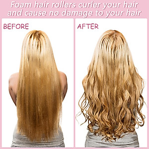 30 Pieces 9.45 Flexible SEPGLITTER Twist Foam Rollers, No Heat Curling Rods with Pintail Comb for Girls' Long or Short Hair (Pink)