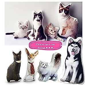 Personalized Pet Shaped Pillow with Photo as Birthday Christmas Valentine Day Gifts for Family Friends , Custom Memorial Pet Gift