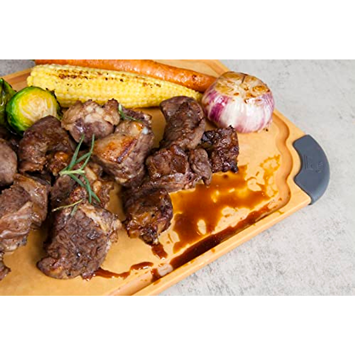 Elihome Essential Series 2-in-1 Bundle, Wood Fiber Kitchen Cutting board, Dishwasher Safe, Knife Friendly, Juice Grooves, Non-Porous,Non-slip Feet,Reversible, BPA Free