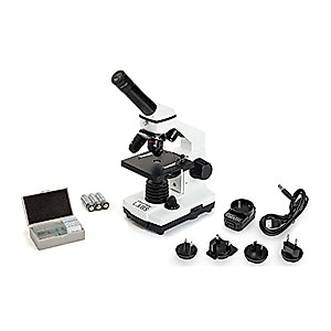 Celestron – Celestron Labs – Monocular Head Compound Microscope – 40-400x Magnification – Adjustable Mechanical Stage – Includes 10 Prepared Slides