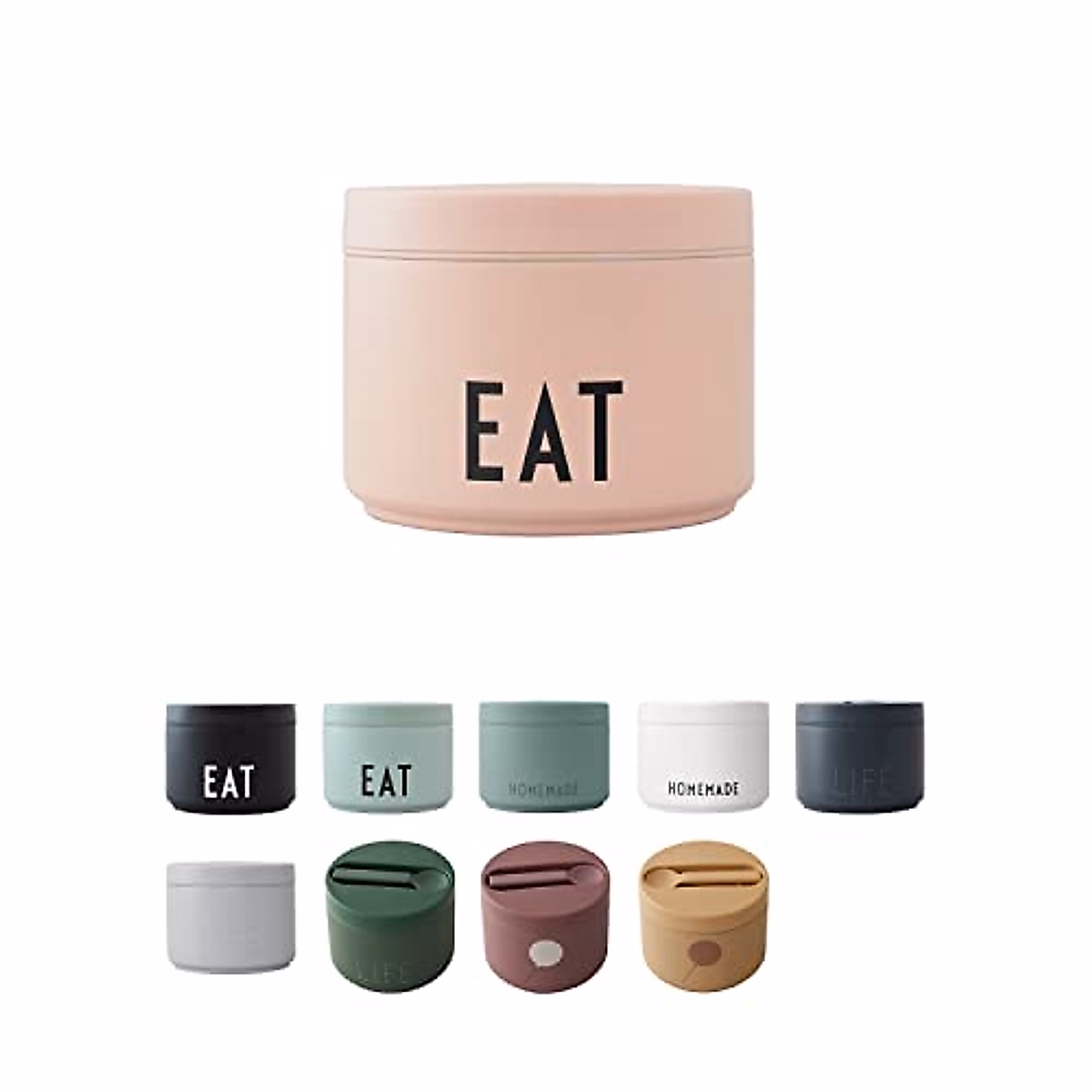 Design Letters Insulated Food Jar with Spoon | Food Container Leak-Proof Lid Lunch Box| Stainless Steel Lunch Thermos|To Go Lunch Storage for Hot/Cold Food, Liquid BPA-free Yogurt Container for Office