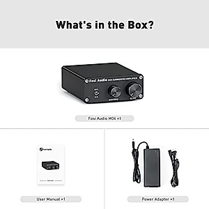 Fosi Audio M04 Subwoofer Amplifier for Home Theater Mono Channel Digital Class D Integrated Power Amp for Passive Speakers Subwoofer Rated 100W MAX