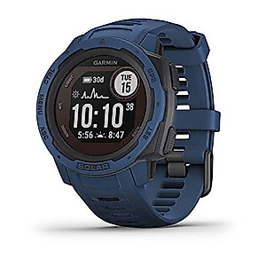 Garmin Instinct Solar GPS Smartwatch - Tidal Blue(010-02293-11) w/ 2X Screen Protectors