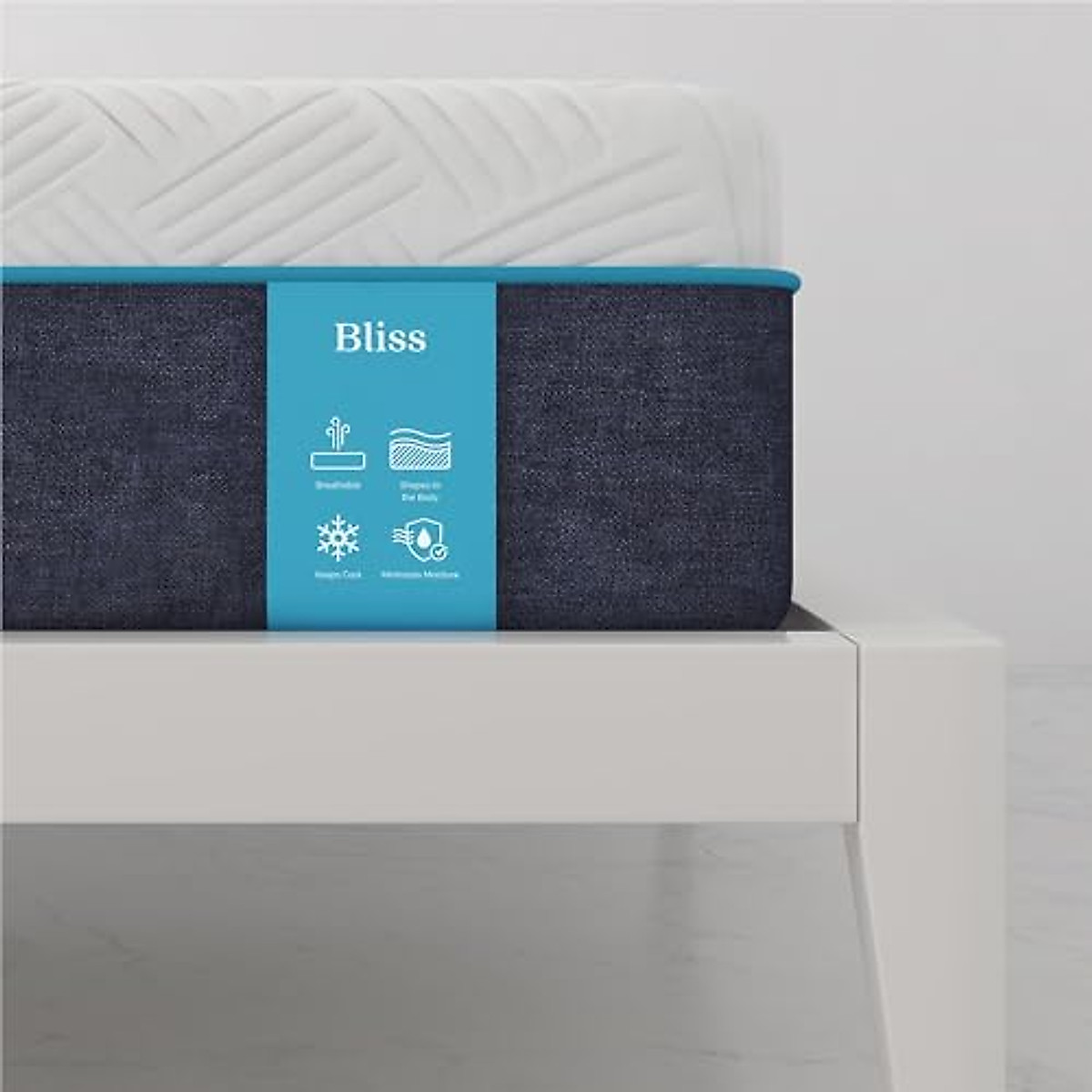 Signature Sleep Bliss 10 Inch Charcoal Cool Gel Memory Foam Mattress-in-a-Box, Medium, Certipur-US and Oeko-TEX, King