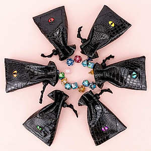 TOYFUL 6 Pack Dice Bags with Eye Design Drawstring Pouch Storage Bag for Game Dices, Coins and Accessories