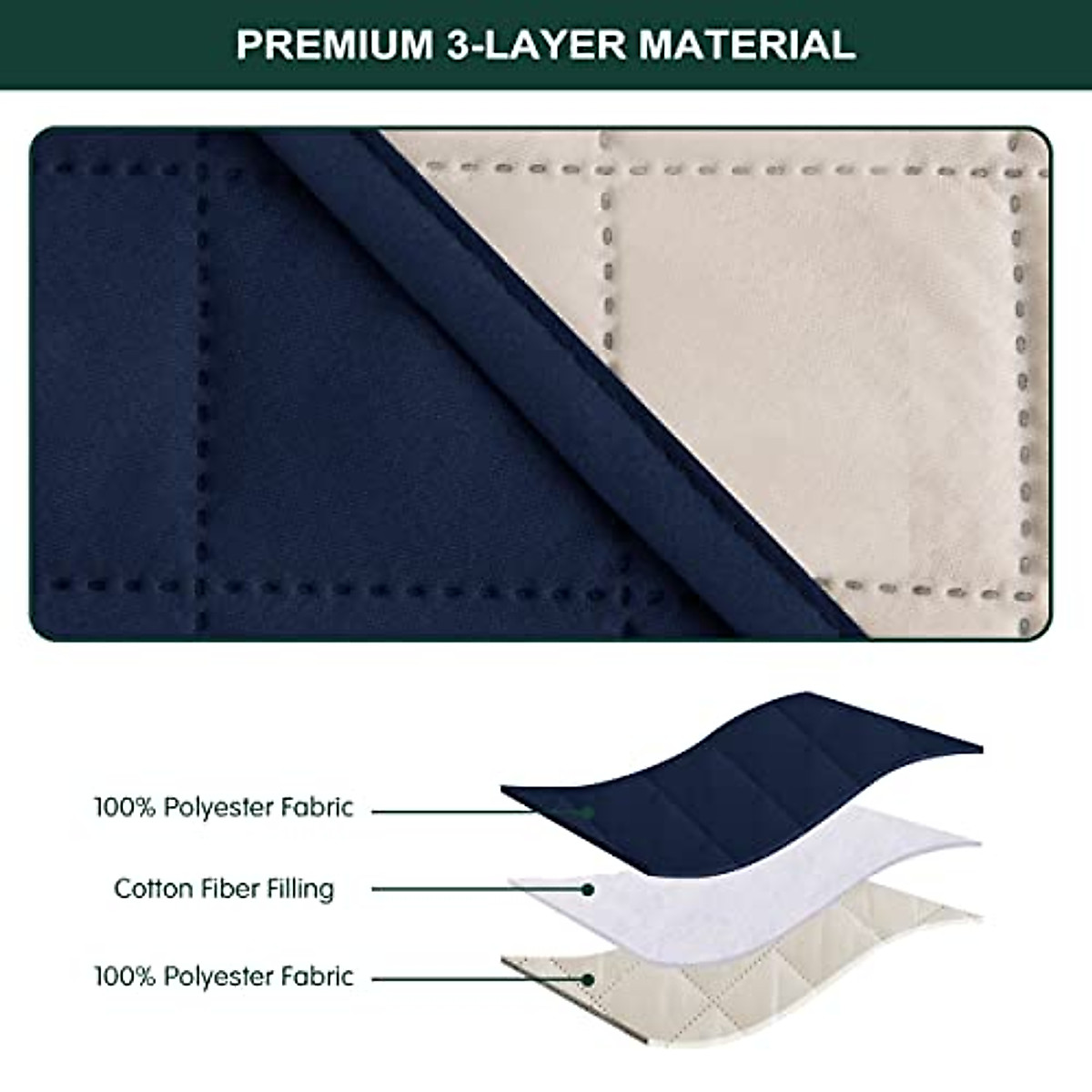 CHUN YI Recliner Chair Cover Reversible Small Recliner Slipcover for Dogs Seat Width to 25 Inch Washable Recliner Chair Protector with Elastic Adjustable Strap for Kids and Pets (Small, Navy)