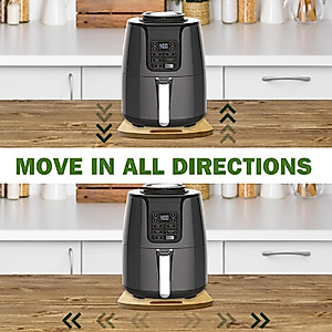 Large Appliance Sliders for Kitchen Appliances - Bamboo Sliding Tray Compatible with Keurig Coffee Maker, Small Appliance Slider Tray for Coffee Maker, Stand Mixer, Air Fryer - Long (11.8" x 15.6")