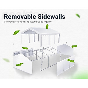 PEAKTOP OUTDOOR 20'X20' Party Tent Heavy Duty Wedding Tent Outdoor Gazebo Event Shelter Canopy with Carry Bags