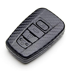 TANGSEN Smart Key Fob Case Compatible with Toyota Avalon Camry Corolla Hatchback C-HR Prius Prime RAV4 2 3 4 Button Keyless Entry Remote Personalized Protective Cover Plastic 3D Carbon Fiber Emboss
