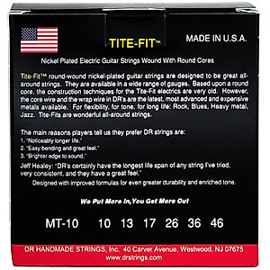 DR Strings Tite-Fit Nickel Plated Electric Guitar Strings, Medium 10-46, 3-Pack (MT-10-3PK)